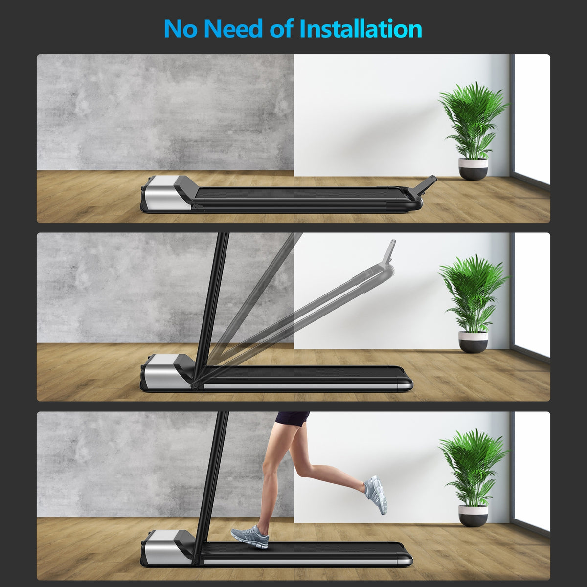 Ultra-thin Electric Folding Motorized Treadmill with LCD Monitor Low N ...