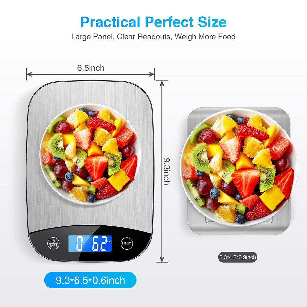 SUGIFT Food Scale, 22lb Digital Kitchen Stainless Steel Scale Weight G